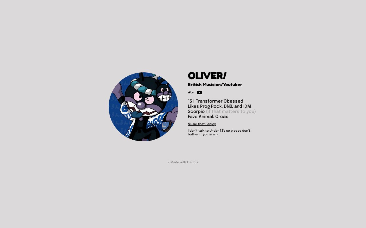 Oliver's place on the web.